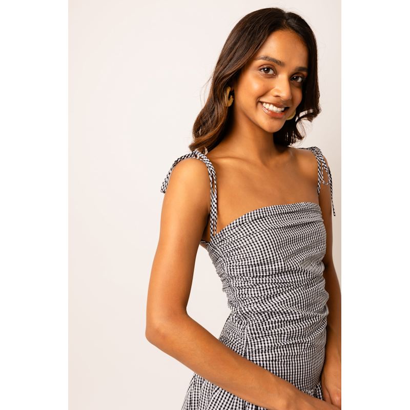 Alexa Mono Gingham Puffball Dress | AMY LYNN | Wolf & Badger