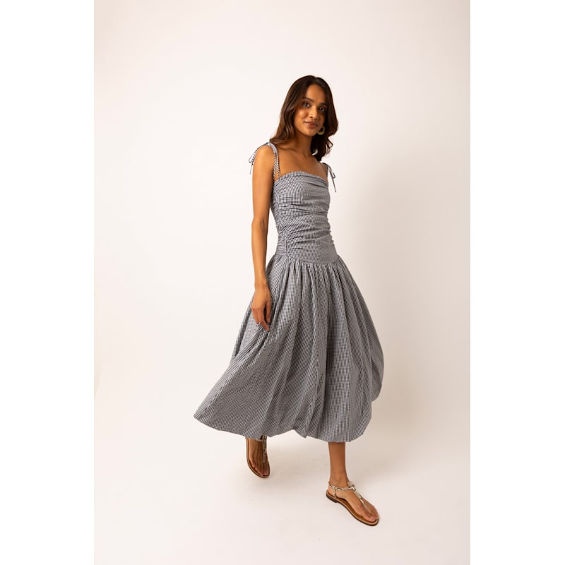 Alexa Mono Gingham Puffball Dress | AMY LYNN | Wolf & Badger