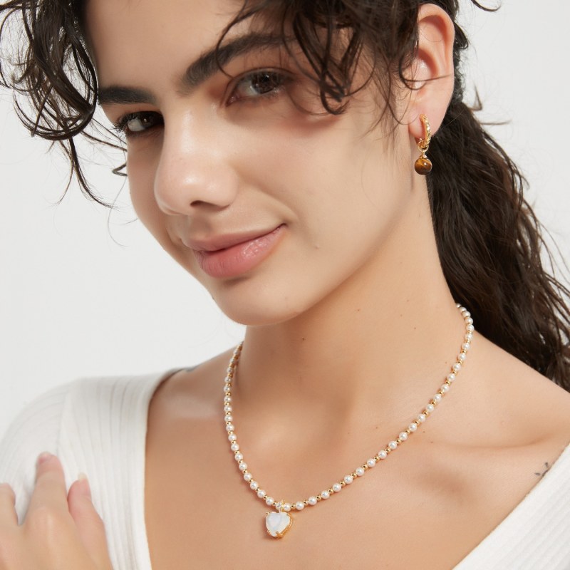Alice White Opal Pearl Necklace | MISS CECILIA | Wolf & Badger Alice White Opal Pearl Necklace | MISS CECILIA | Wolf & Badger
