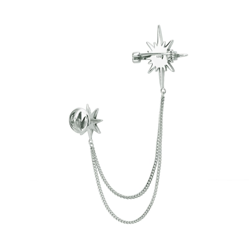 Andromeda Starburst Brooch With Pin Silver | LATELITA | Wolf & Badger