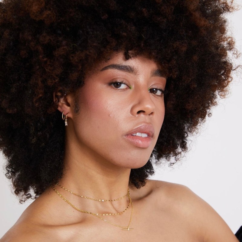 Annie Apple Reina Sterling Silver, Gold Vermeil Double Chain Necklace ...