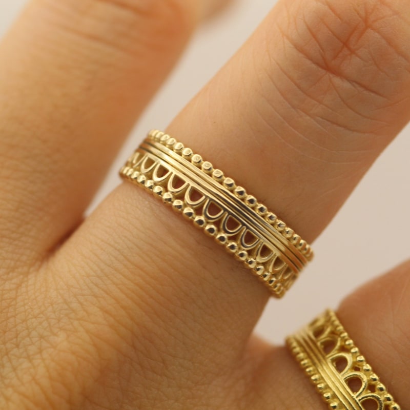 Antique Lace Pattern Gold Ring | VicStoneNYC Fine Jewelry | Wolf & Badger