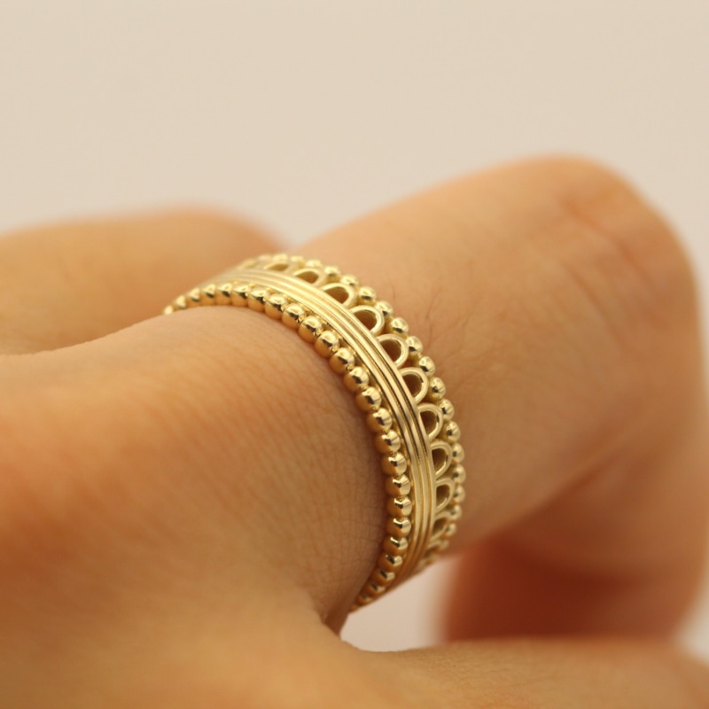 Antique Lace Pattern Gold Ring | VicStoneNYC Fine Jewelry | Wolf & Badger