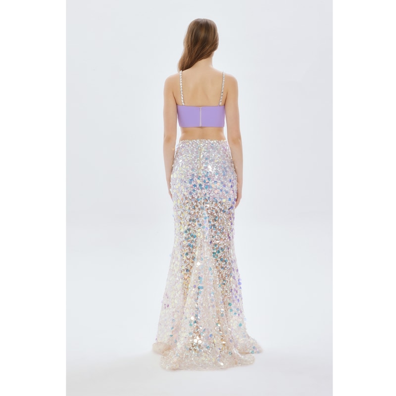 Ariel Mermaid Cut Lilac Sequin Maxi Reception Dress With Cutout Details ...
