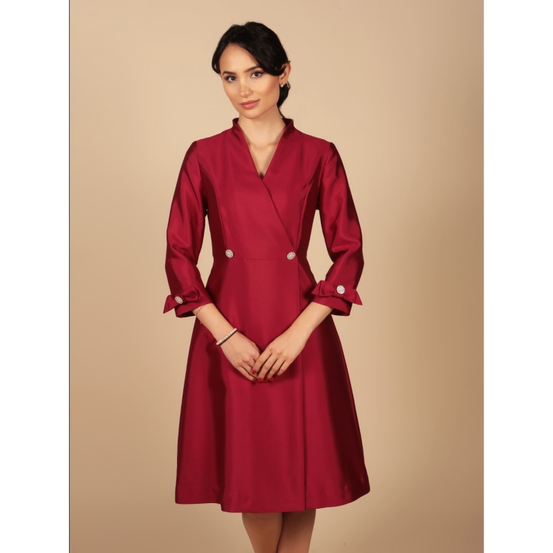 Astor 100% Wool & Silk Dress Coat In Rosa | Santinni | Wolf & Badger