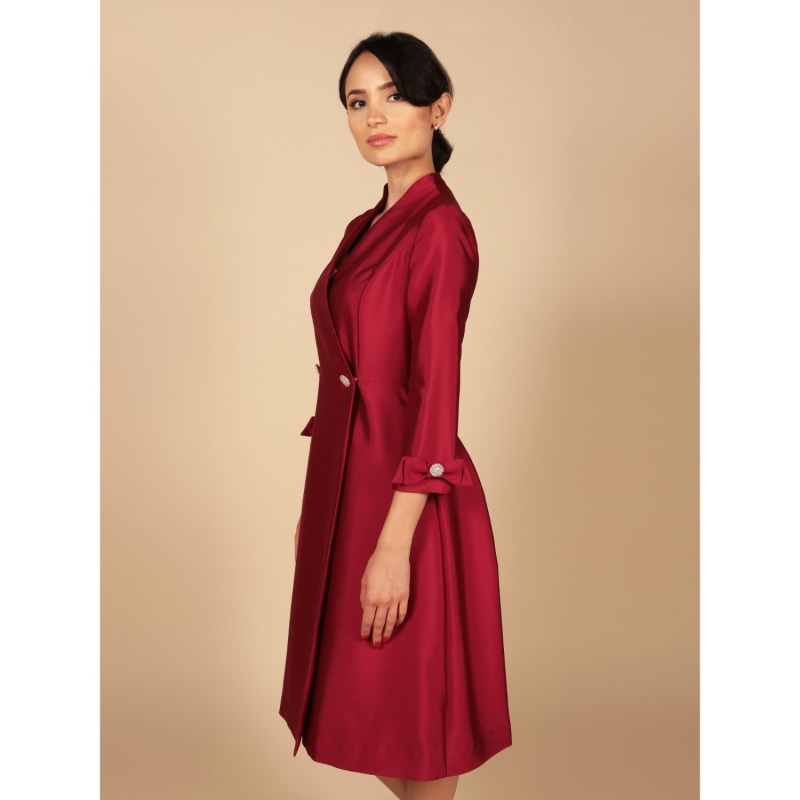 Astor 100% Wool & Silk Dress Coat In Rosa | Santinni | Wolf & Badger