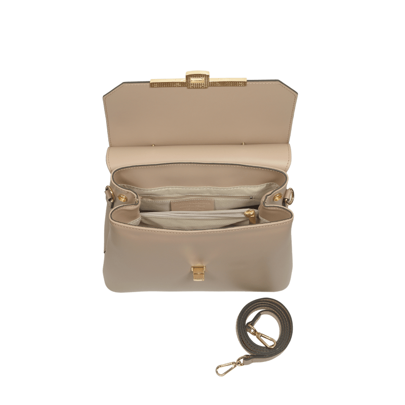 Atlanta Top Handle Satchel Bag W/Shoulder Strap - Neutral | Le ...