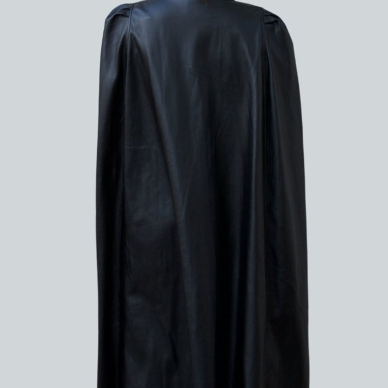 Bianca Vegan Leather Long Belted Cape - Black | Nina Nieves | Wolf & Badger