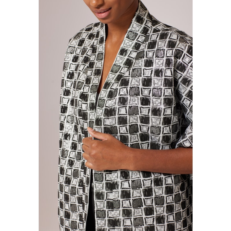 Black Squared Midi Jamie Kimono Jacket | Lioness by TF | Wolf & Badger