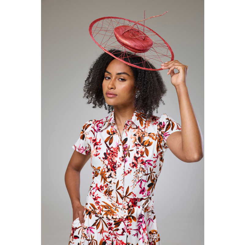 Blooming Pink Flora Short Sleeve Shirt Dress | Isha's Timeless | Wolf ...