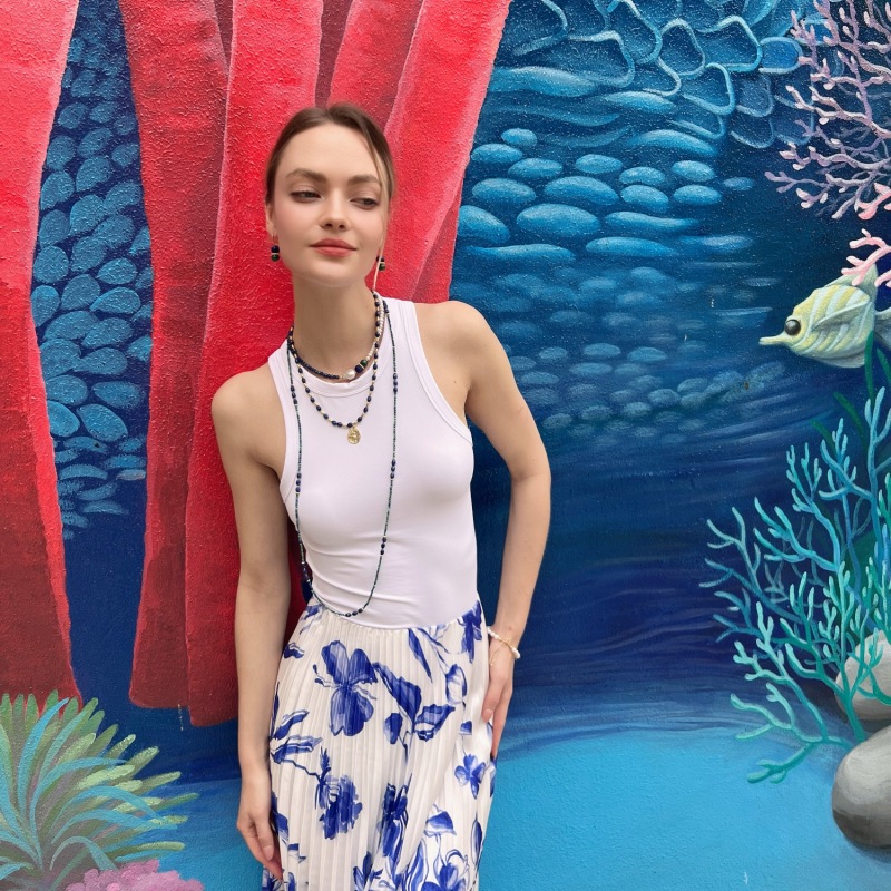 Blue Lapis Lazuli And Baroque Pearl Short Necklace | Farra | Wolf & Badger