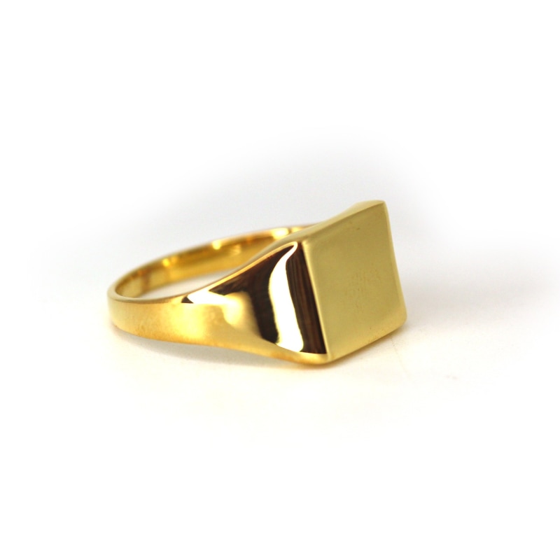 Bold Square Gold Signet Ring For Men | VicStoneNYC Fine Jewelry | Wolf ...