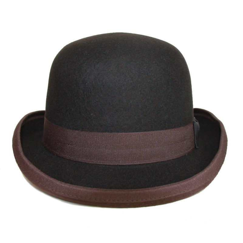 Brooke Black Brown Wool Felt Bowler Derby Hat | Dasmarca Hats | Wolf ...