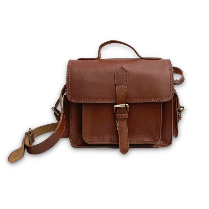 Buffalo Leather Camera Bag -Tan | VIDA VIDA | Wolf & Badger