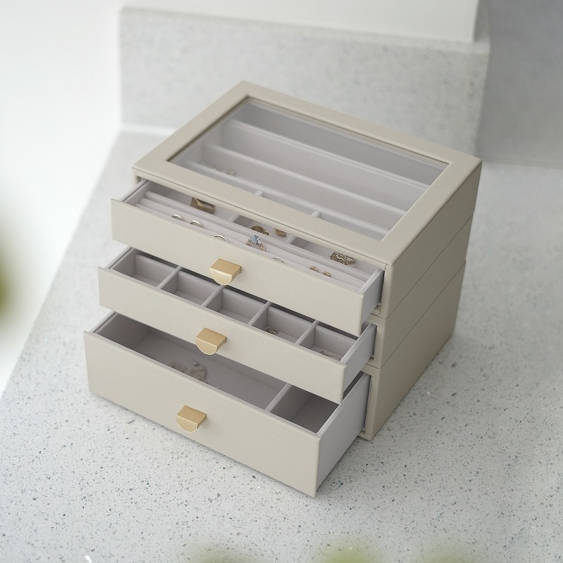 Stackers Oatmeal Classic Jewelry Box With Drawers | Stackers | Wolf ...