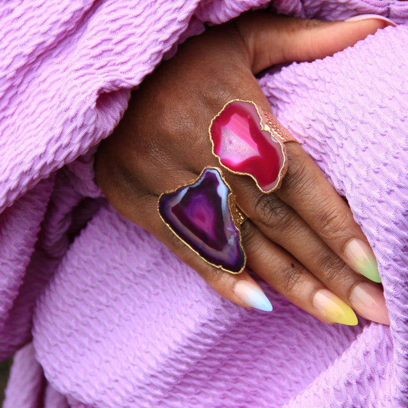 Ultra Mega Fuchsia Gemstone Gold Statement Ring | YAA YAA LONDON | Wolf ...