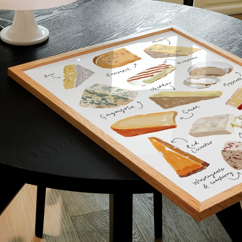Cheese Hand Painted Art Print - A3 | Natalie Cass Art | Wolf & Badger