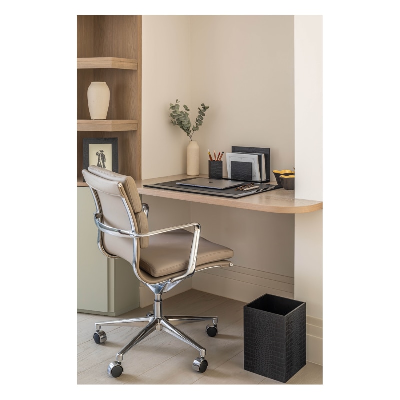 Chelsea Waste Paper Bin - Croc Noir | Posh Trading Company | Wolf & Badger