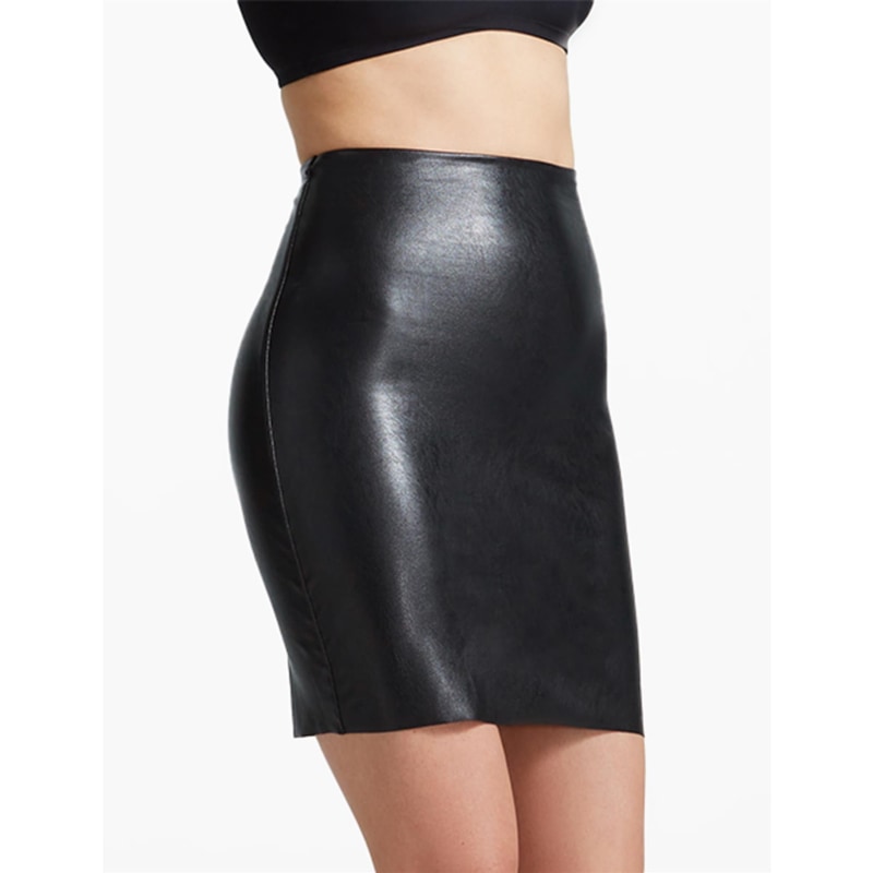 Commando Faux Leather Control Smoothing Mini Skirt, Black SK08 ...