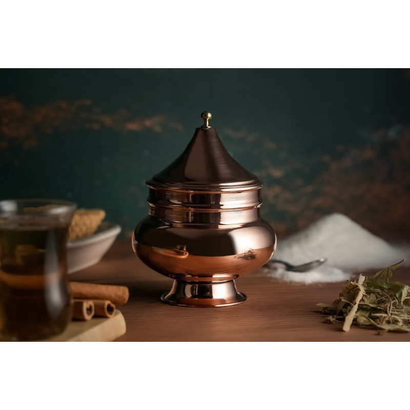 Handcrafted Solid Copper Spice Jar With Lid - Vintage Copper Kitchen ...