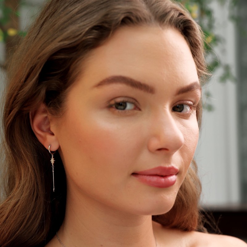 Crystal Star Drop Earrings In Gold | Gold Trip | Wolf & Badger