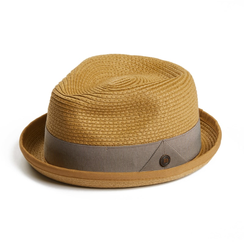 Dasmarca Andy Short Brim Trilby Retro Summer Skimpy Brim Straw Braided ...
