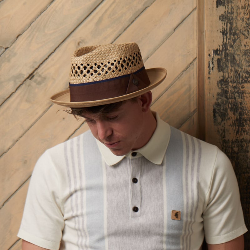 Dasmarca Ronan Straw Wide Brim Fedora Summer Straw Sun Hat - Khaki ...