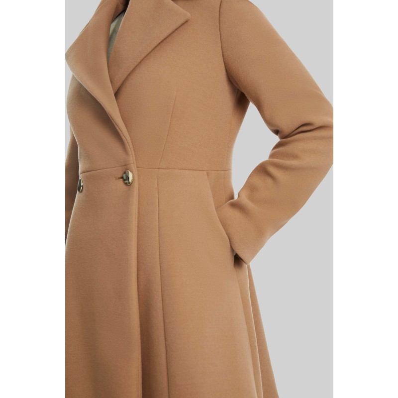 Double Breasted A Line Coat Camel | James Lakeland | Wolf & Badger