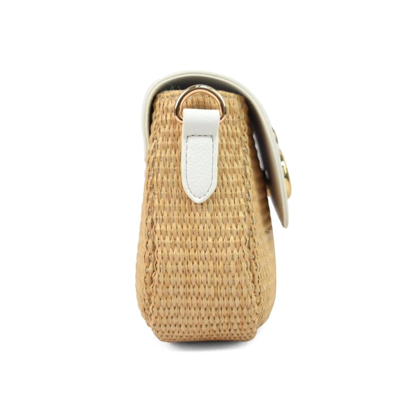 Elena Star Studded Rattan Handbag | White & Gold | LUNA CHARLES | Wolf ...