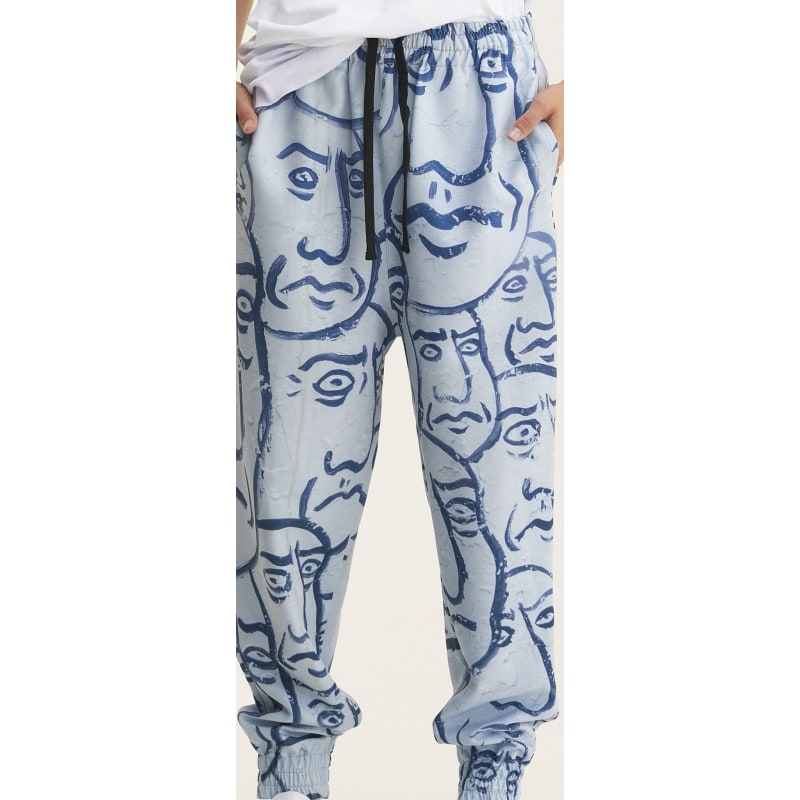 Trousers In Blue With Faces Design - Recycled Fabric | mysimplicated ...