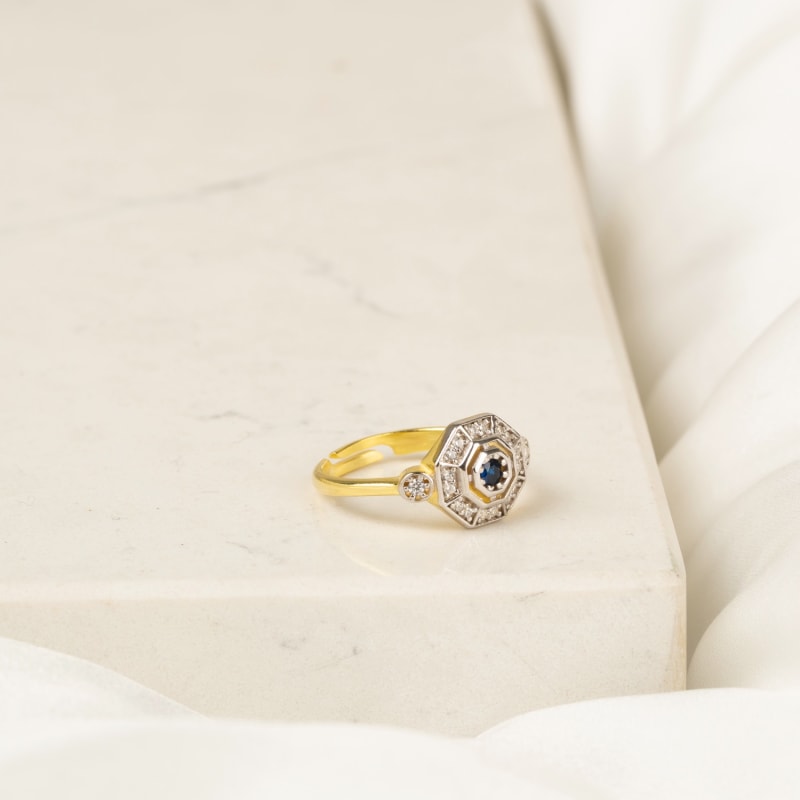 Fiona Blue Adjustable Ring | Ep Designs | Wolf & Badger