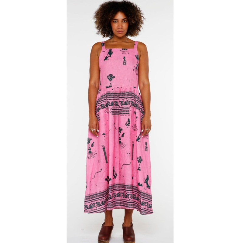 Buto Dress In Ancient Hearts Pink | Klements | Wolf & Badger
