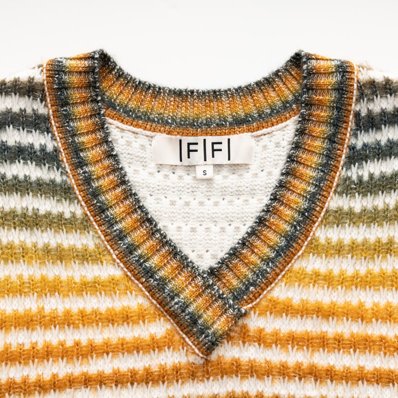 Fully Fashioning | Fariah Amber Ombre Stripe Knit Vest | Fully ...