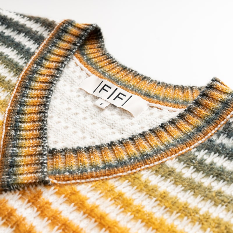 Fully Fashioning | Fariah Amber Ombre Stripe Knit Vest | Fully ...