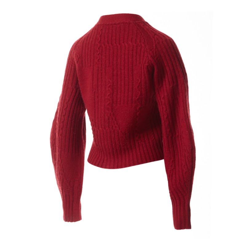 Fully Fashioning Ruby Freyja Cable Wool Knit Cardigan | Fully ...