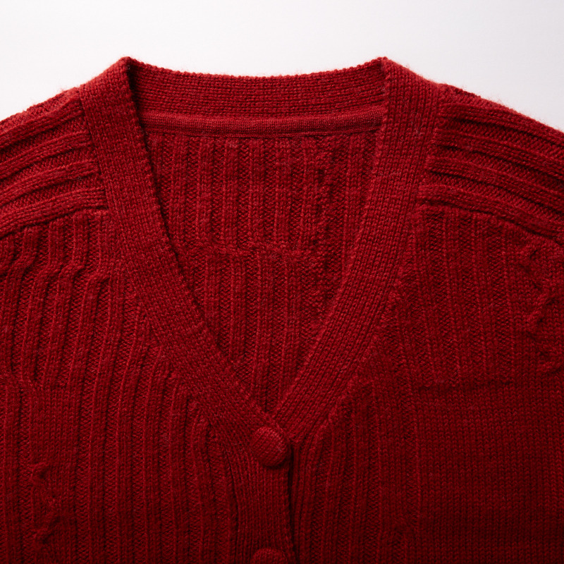 Fully Fashioning Ruby Freyja Cable Wool Knit Cardigan | Fully ...