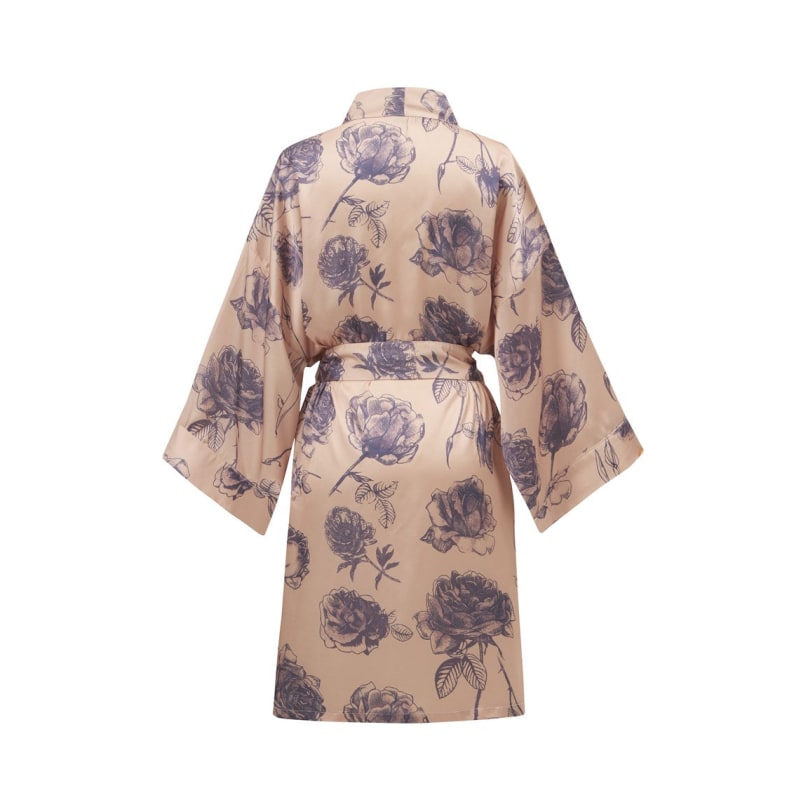 Rosa Satin Short Kimono - Dark Powder/ Purple | Peraluna | Wolf & Badger