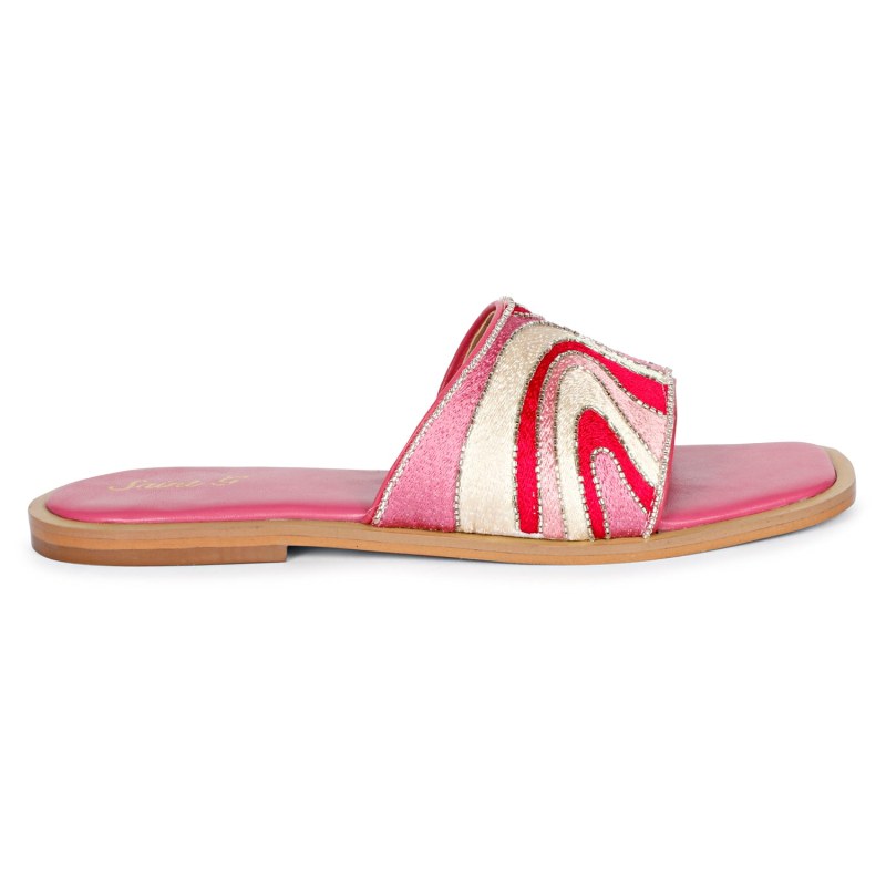 Giorgia Multi Pink - Flat Sandals | Saint G | Wolf & Badger