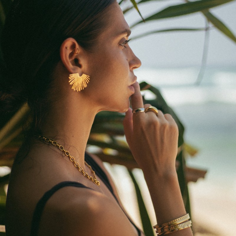 Golden Fanfare Earrings | MG Jewelry | Wolf & Badger