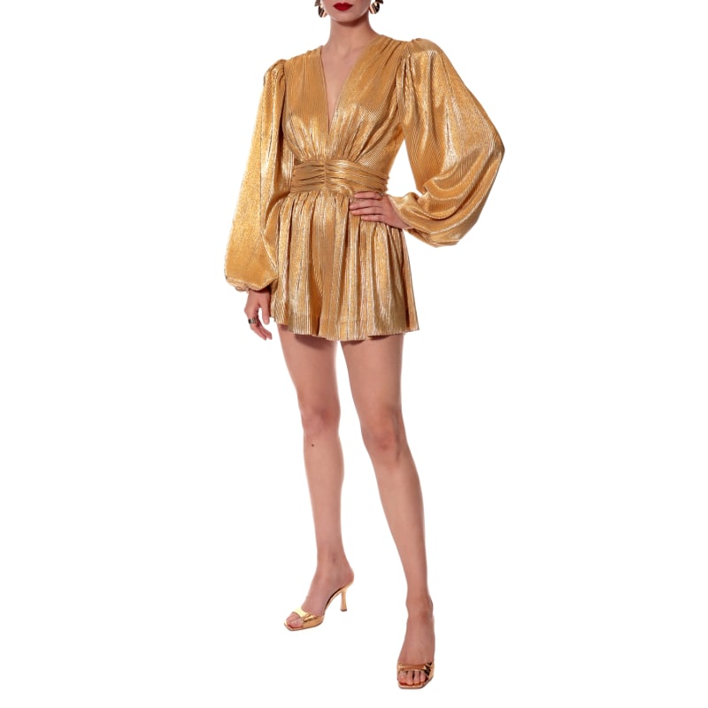 Grace Golden Glow Mini Party Jumpsuit | AGGI by HALEWSKI | Wolf & Badger