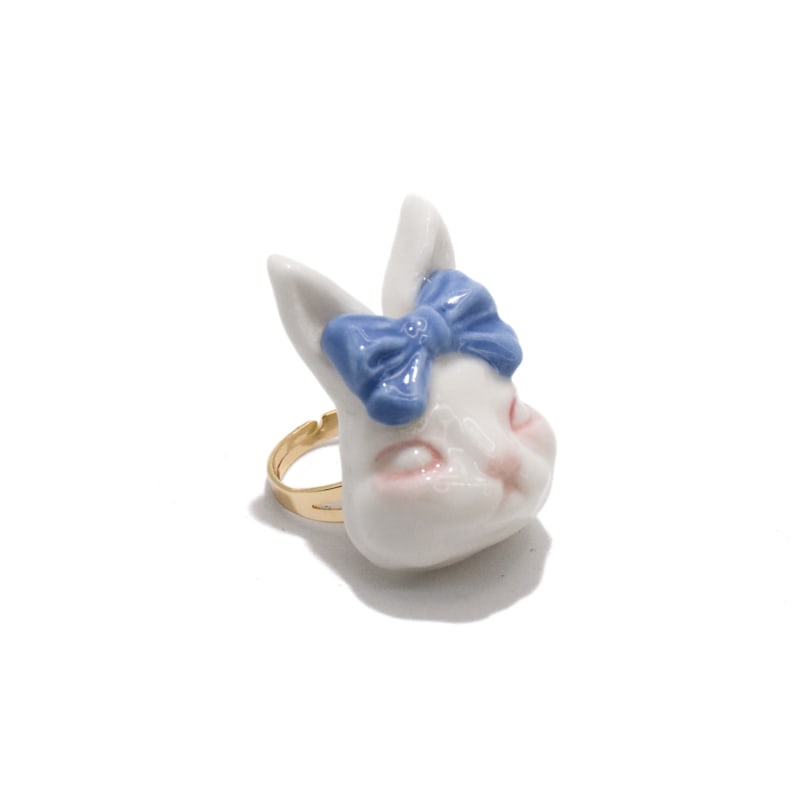 Grumpy Bunny Purple Blue Bow Tie 14K Gold Plated Brass Ring | H2 Studio ...
