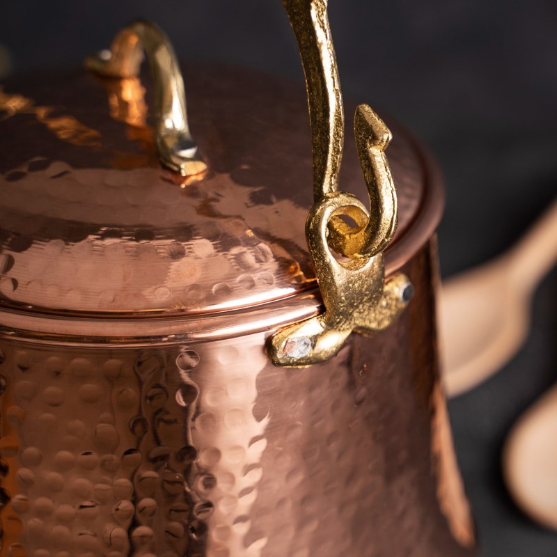 Hammered Copper Storage Pot Set With Lids - Handcrafted Solid Copper ...