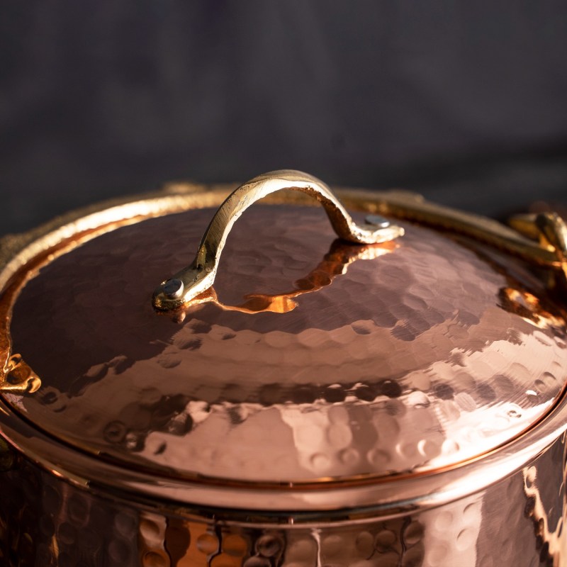 Hammered Copper Storage Pot Set With Lids - Handcrafted Solid Copper ...