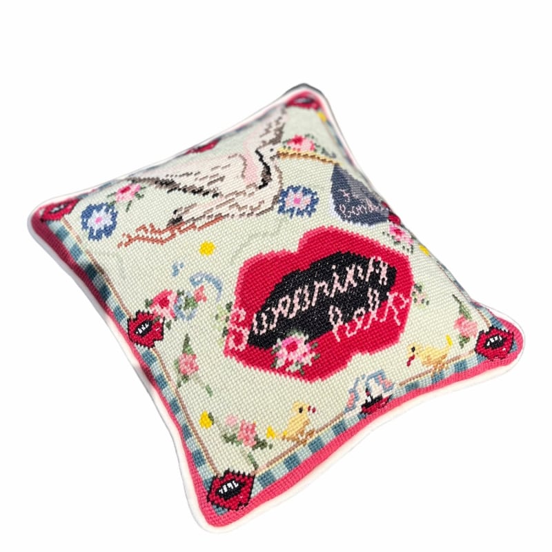 Hand-Embroidered Needlepoint F-Bombs Original Pillow, One Of A Kind ...