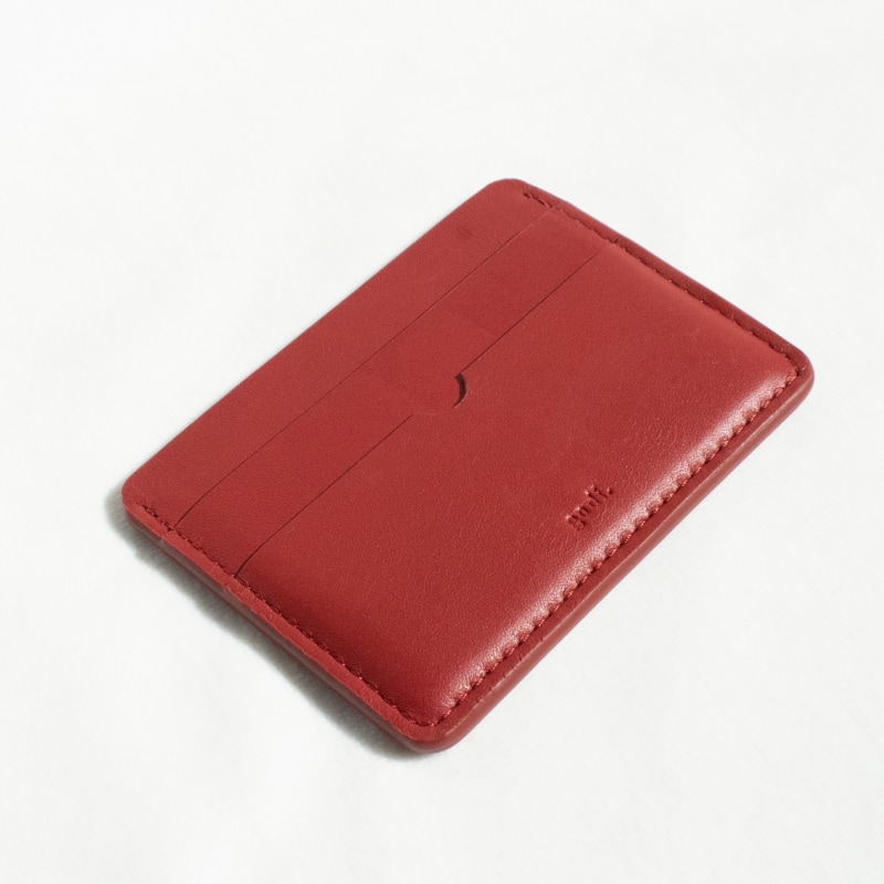 Handmade Leather Card Case - Red | godi. | Wolf & Badger