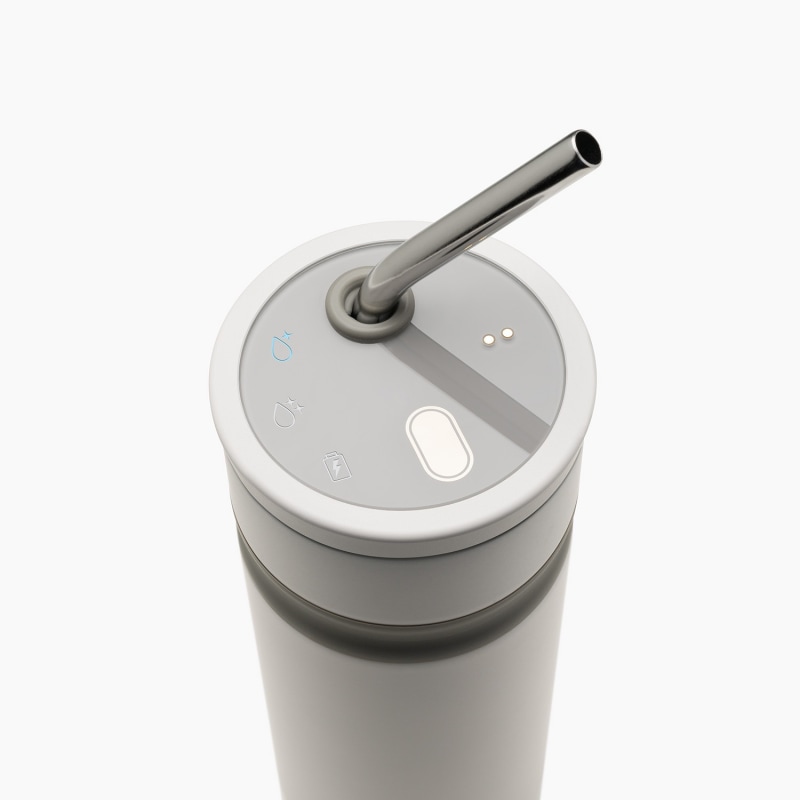 Uvio Ultraviolet Self-Purifying Straw Water Bottle-Glacier White | OHOM ...