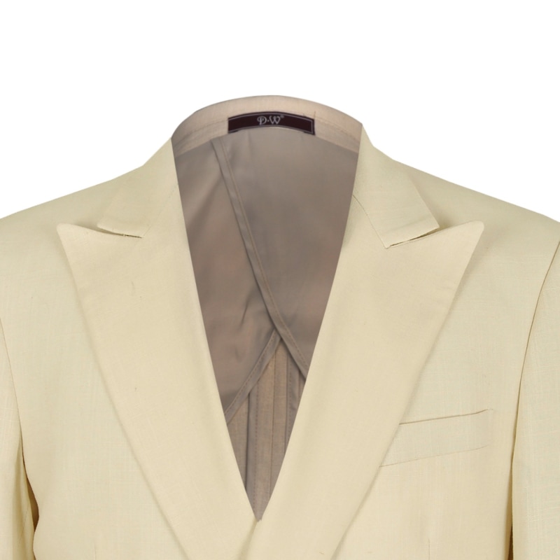 Hugo Linen Double Breasted Suit - Sand | DAVID WEJ | Wolf & Badger