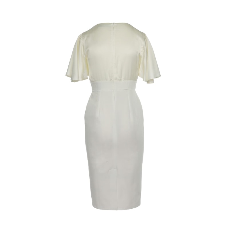 Adela White Flutter Sleeve Midi Dress | Noria Anis | Wolf & Badger