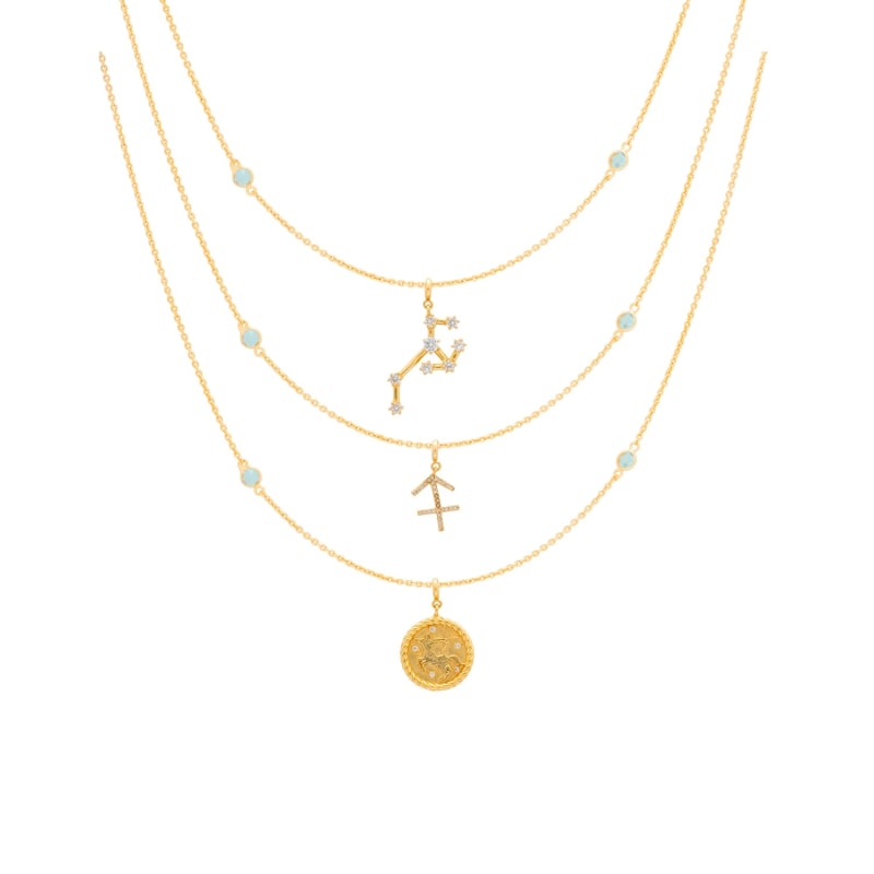 Zodiac Horoscope Sign Sagittarius Constellation Necklace Gold | LAVANI ...