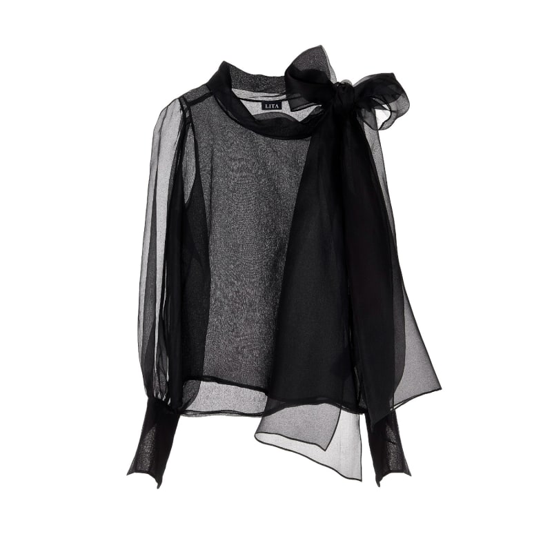 Sheer Black Organza Blouse | LITA COUTURE | Wolf & Badger Sheer Black Organza Blouse | LITA COUTURE | Wolf & Badger